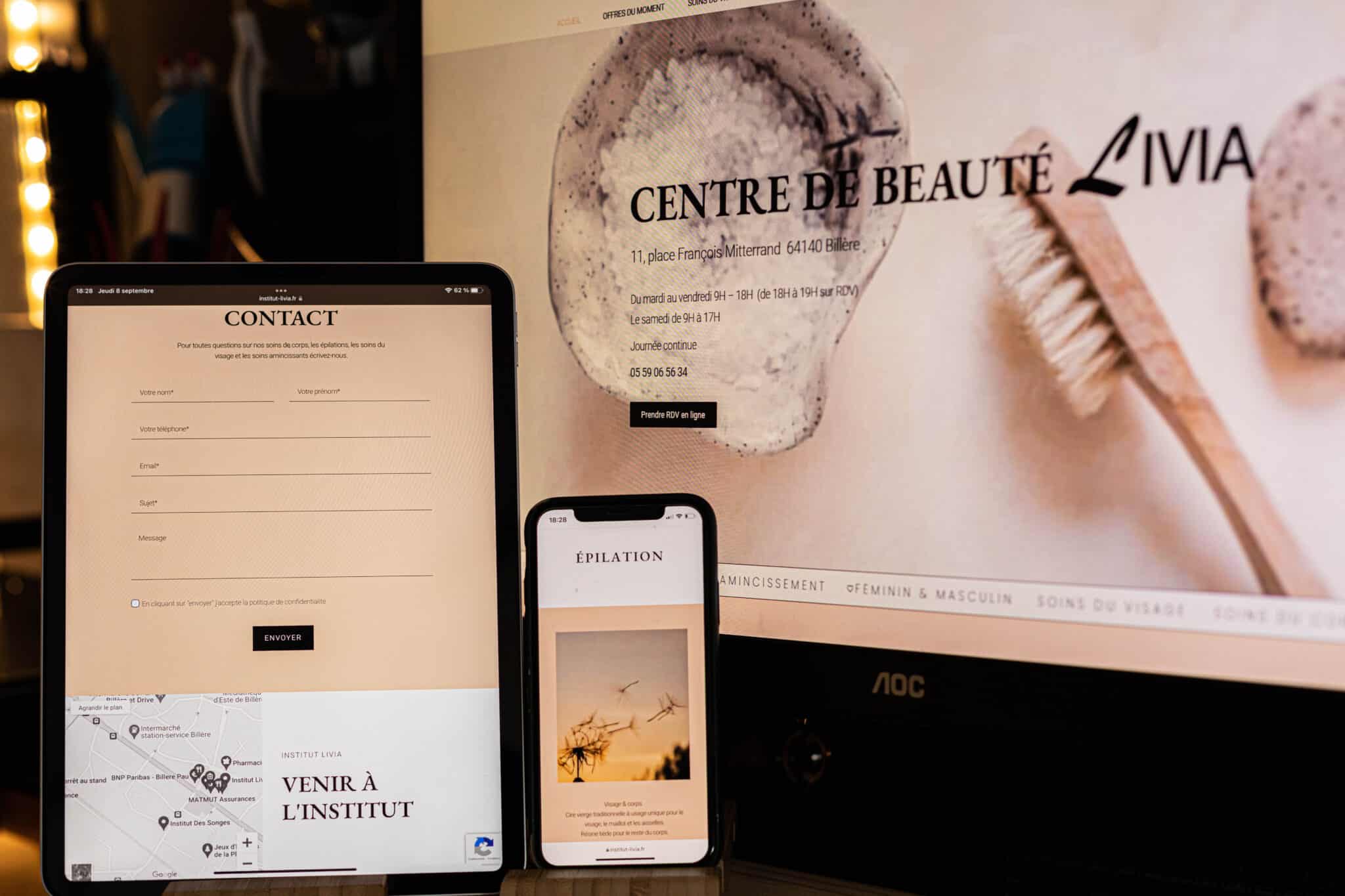 Institut Livia | Création site internet salon esthétqiue | Happiness ...